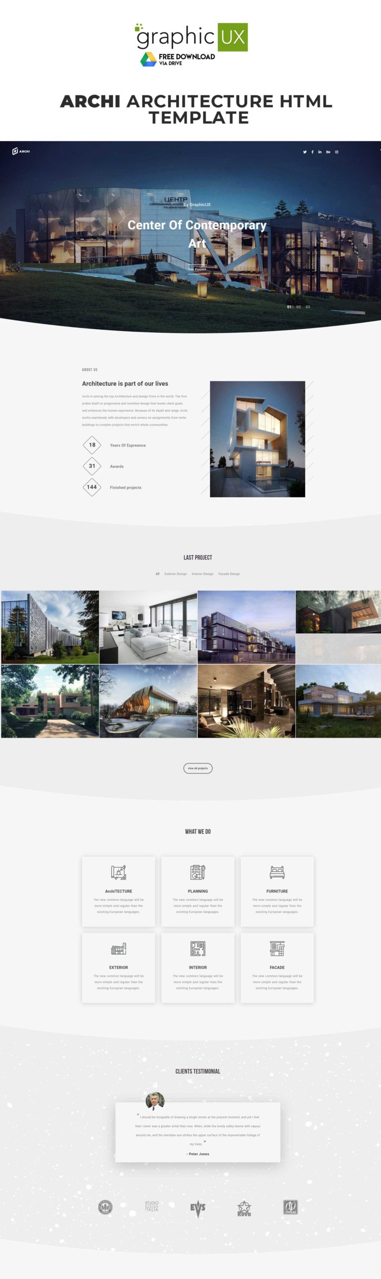 Archi Architecture Html Template Free Download – GraphicUX